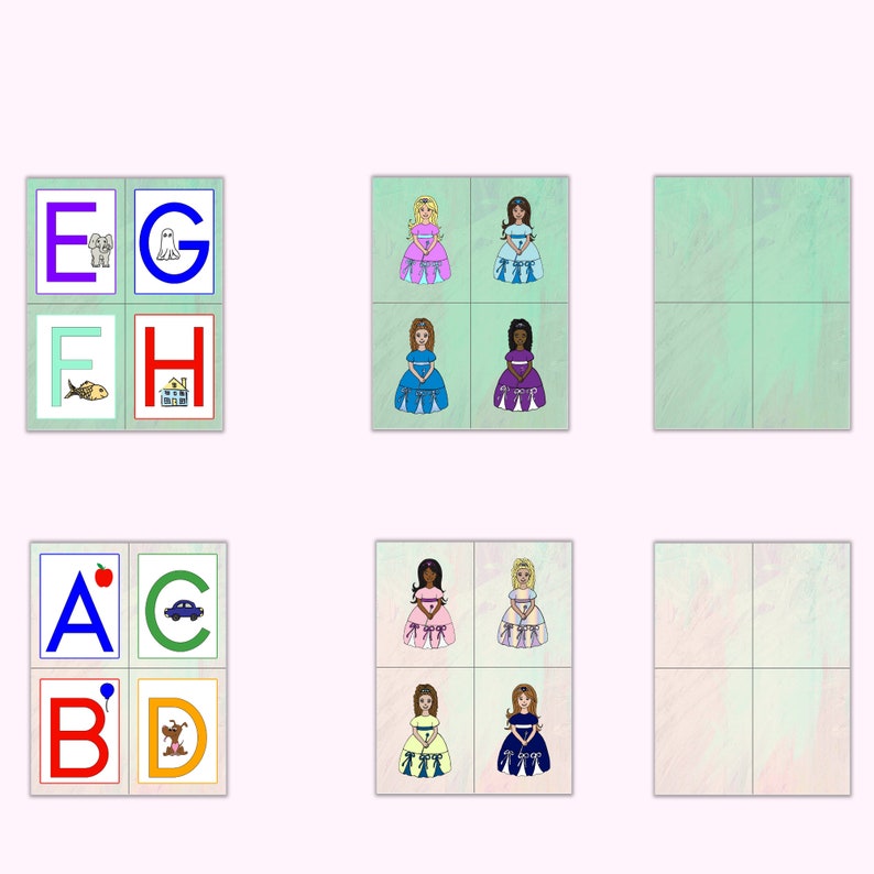 Princess Letter Flashcards, Princess Alphabet Flashcards, Preschool ...