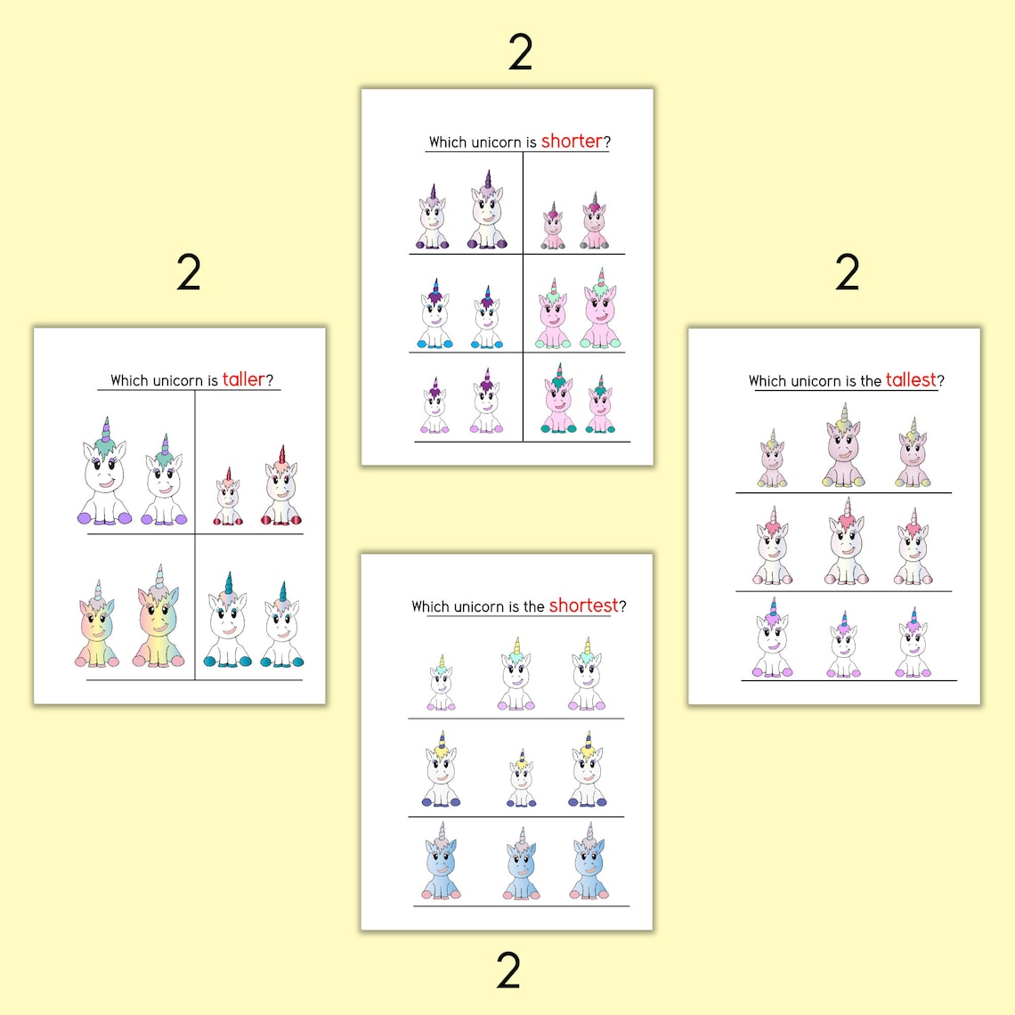Unicorn Math Pack Preschool Math Pack Math Printables - Etsy