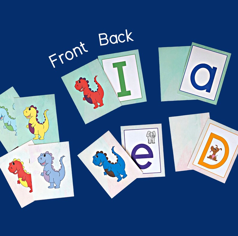 Dinosaur Letter Flashcards Dinosaur Alphabet Flashcards - Etsy