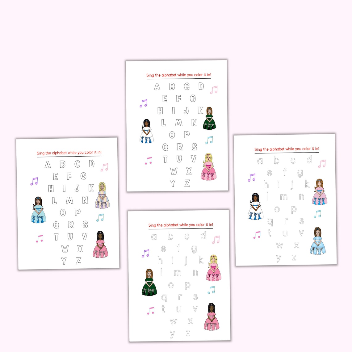 Princess Letter Learning Pack, Learning Letters, Princess Alphabet ...