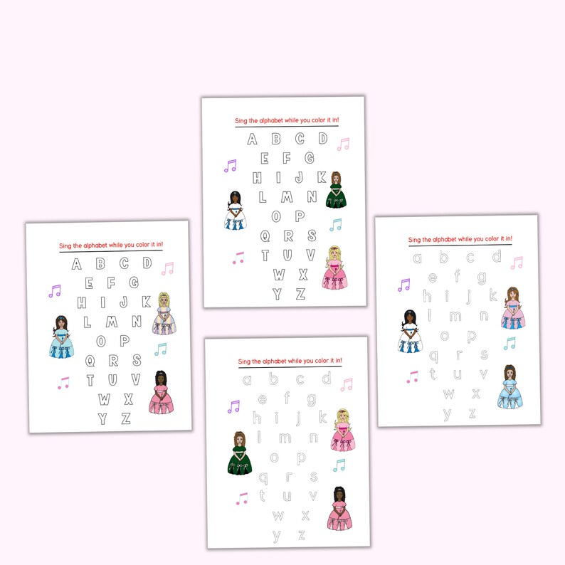 Princess Letter Learning Pack, Learning Letters, Princess Alphabet ...