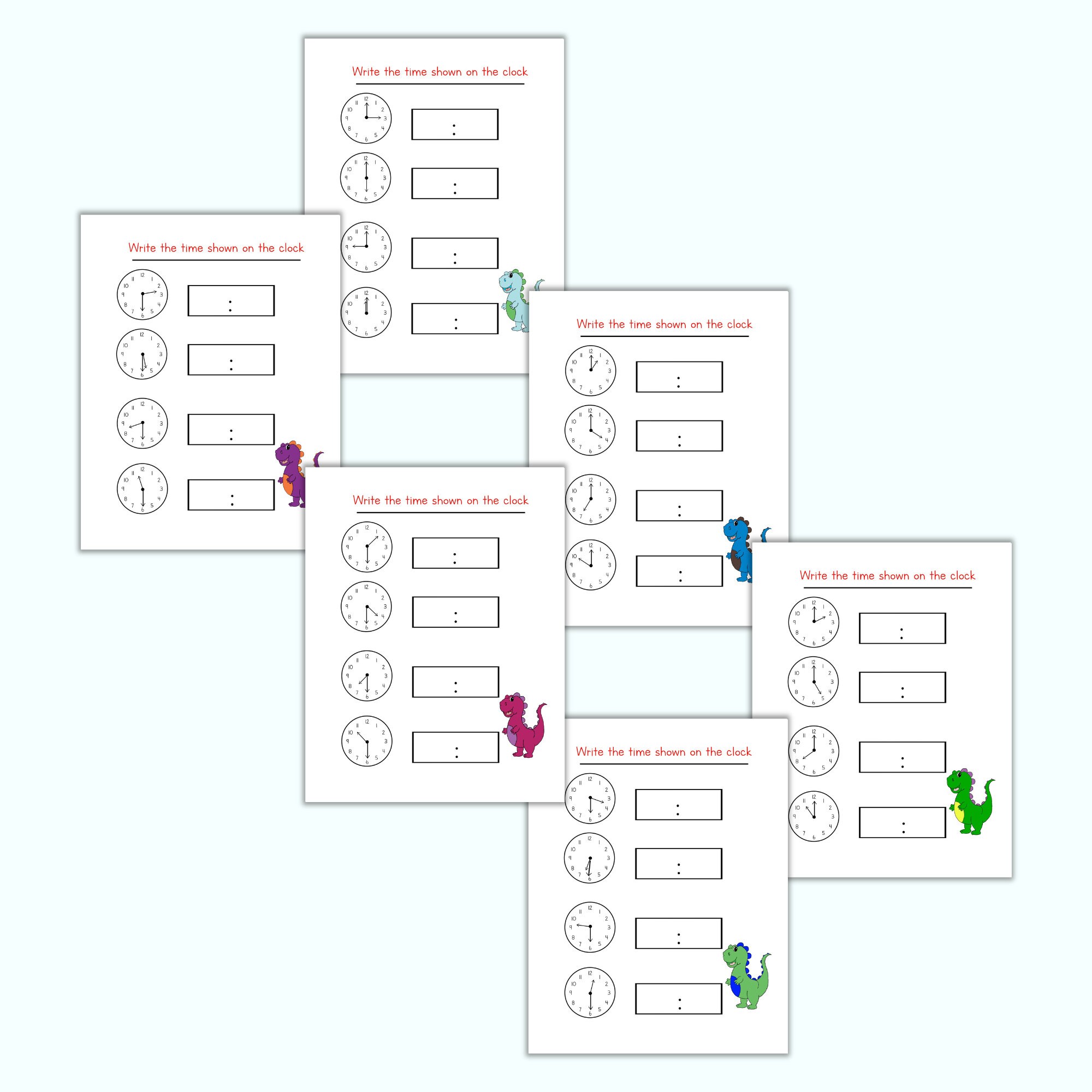 Dinosaur Time Pack Learning Time Printables Learning Time - Etsy
