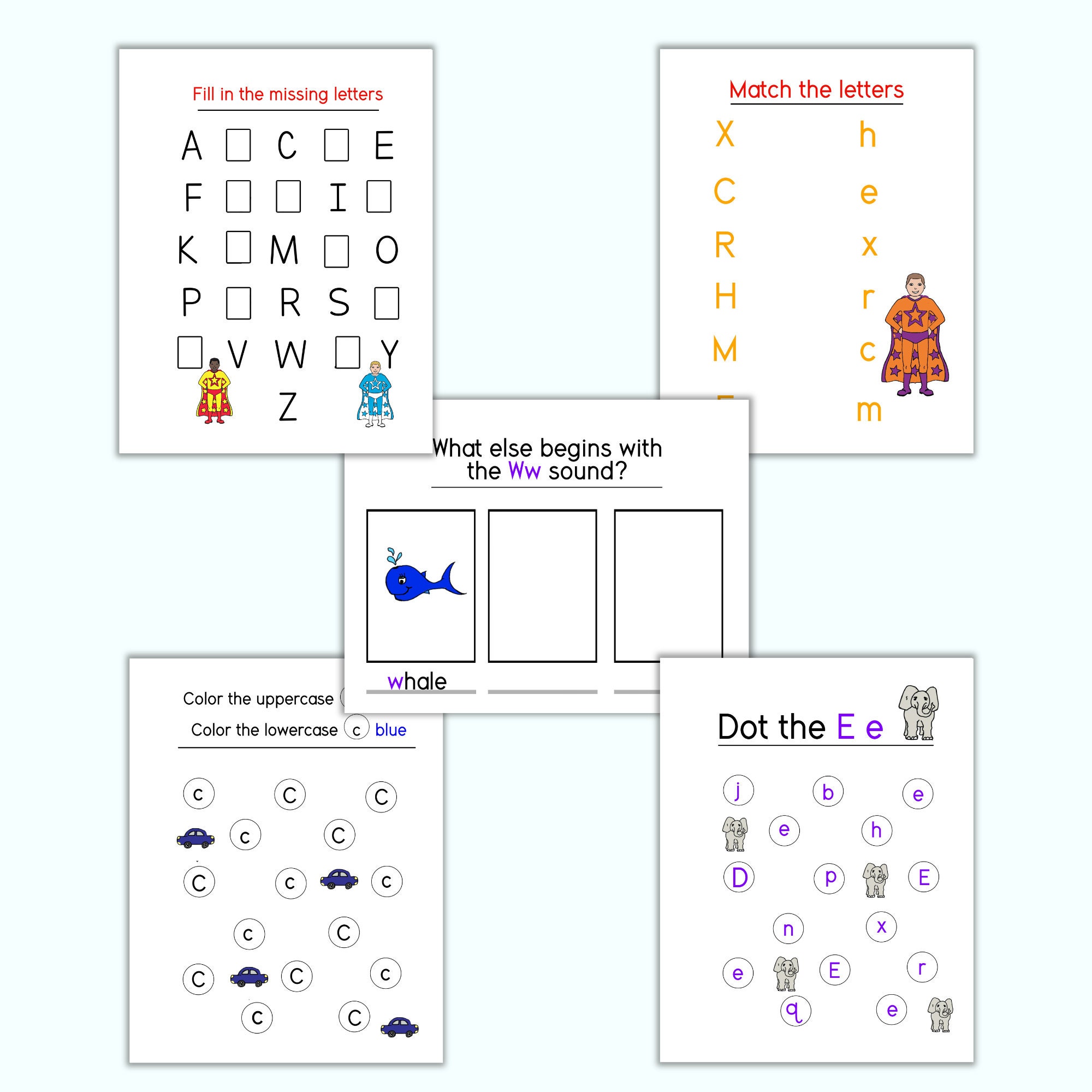 Superhero Letter Learning Pack, Learning Letters, Superhero Alphabet ...
