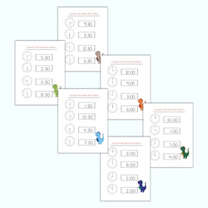 Dinosaur Time Pack, Learning Time Printables, Learning Time Worksheets ...