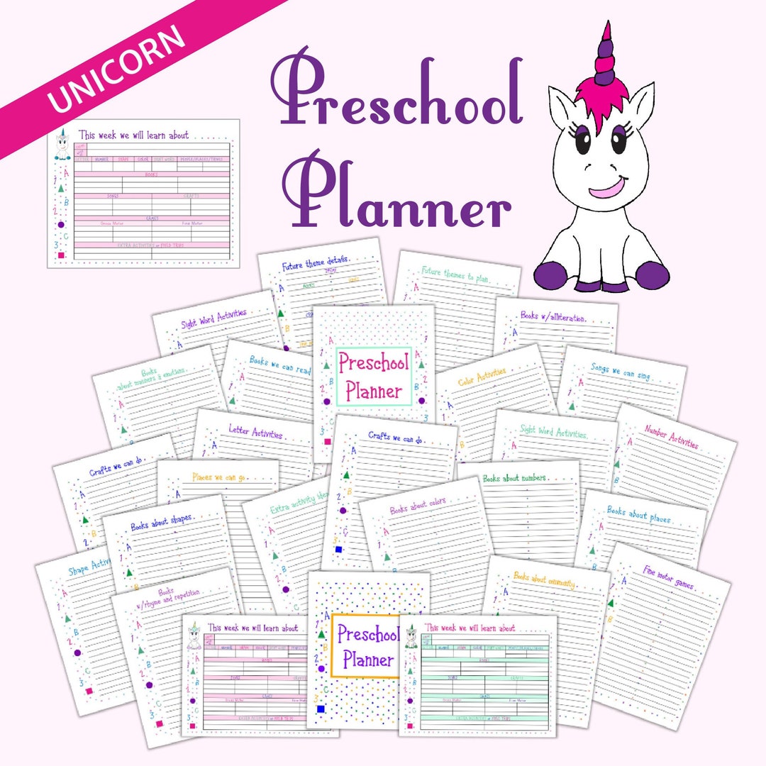 Unicorn Preschool Planner, Unicorn Preschool, Preschool Planner ...