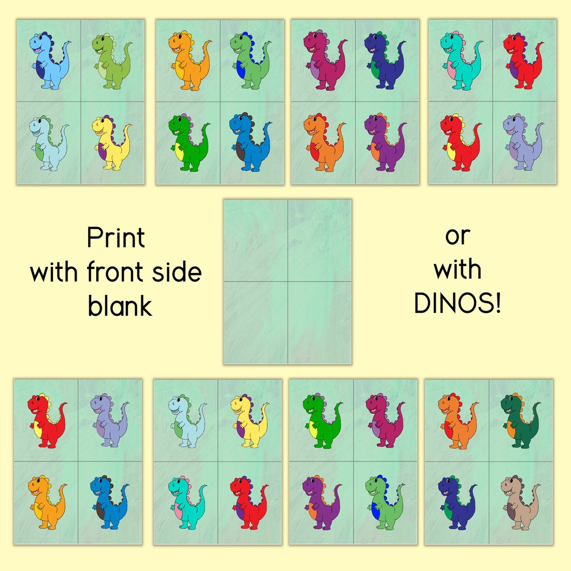 Dinosaur Number Flashcards Dinosaur Counting Flashcards - Etsy