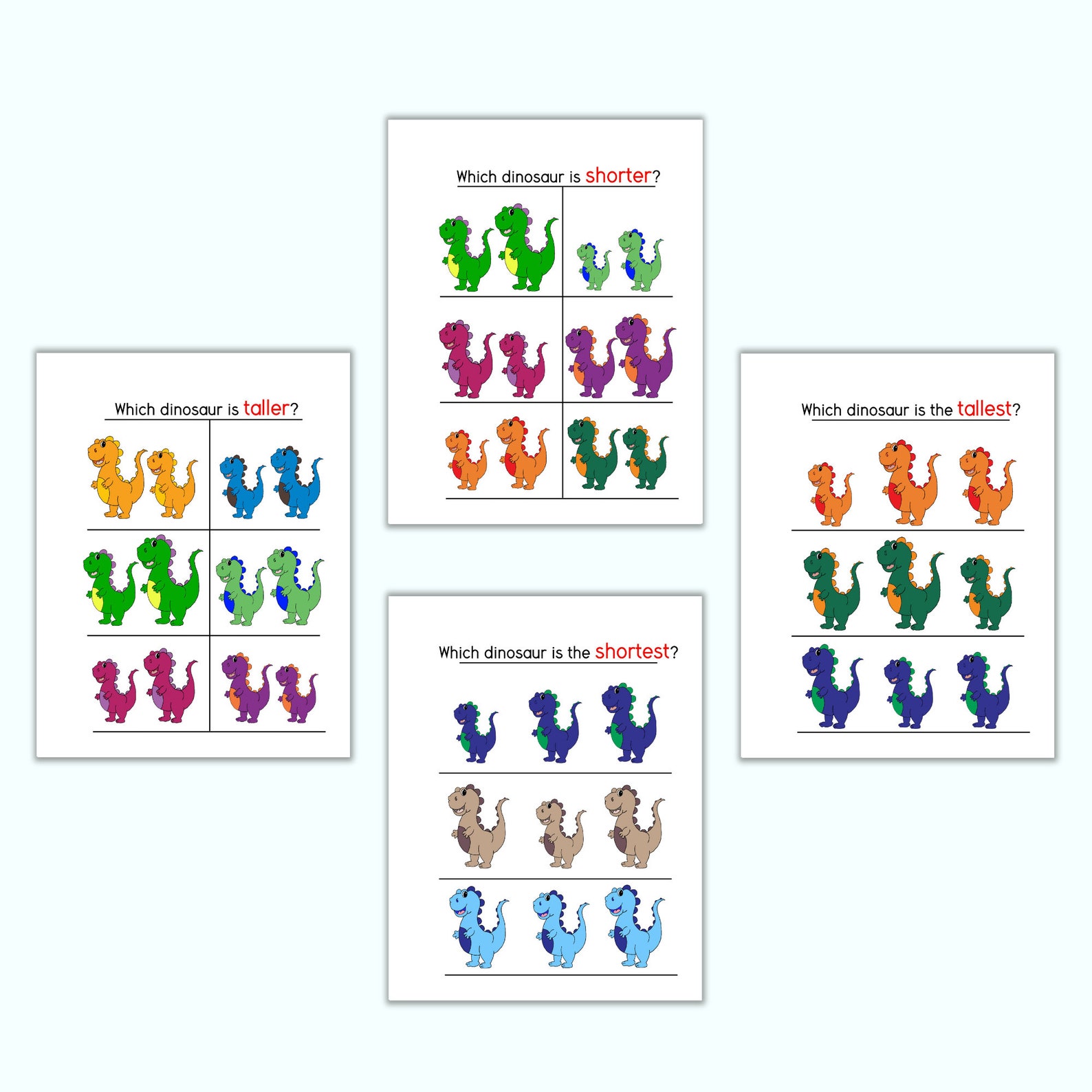 Dinosaur Math Pack, Preschool Math Pack, Math Printables, Preschool ...