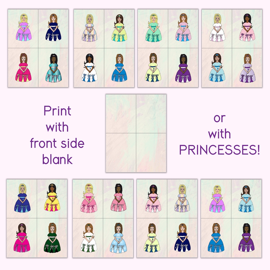 Princess Letter Flashcards Princess Alphabet Flashcards - Etsy
