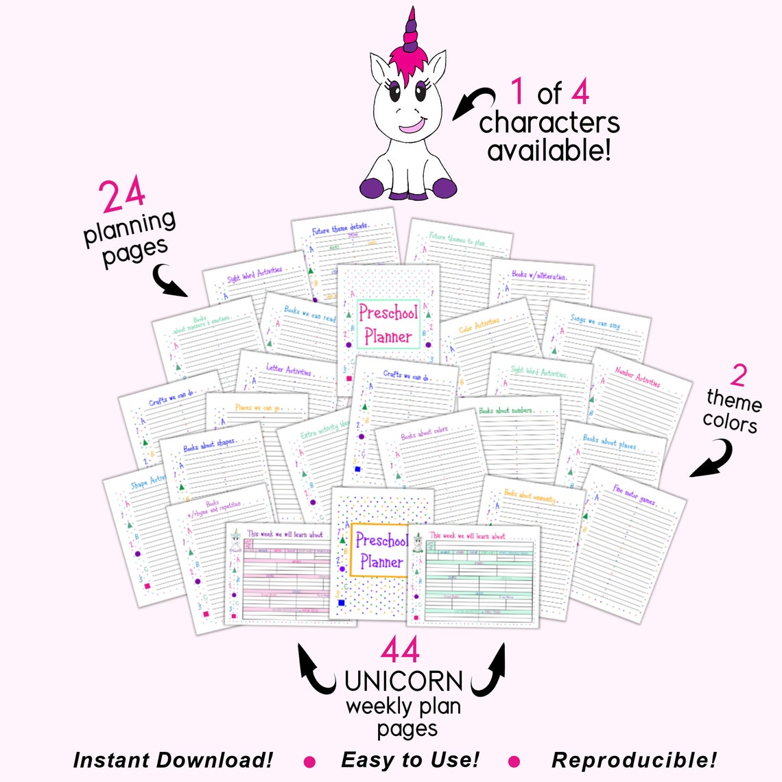 Unicorn Preschool Planner, Unicorn Preschool, Preschool Planner ...