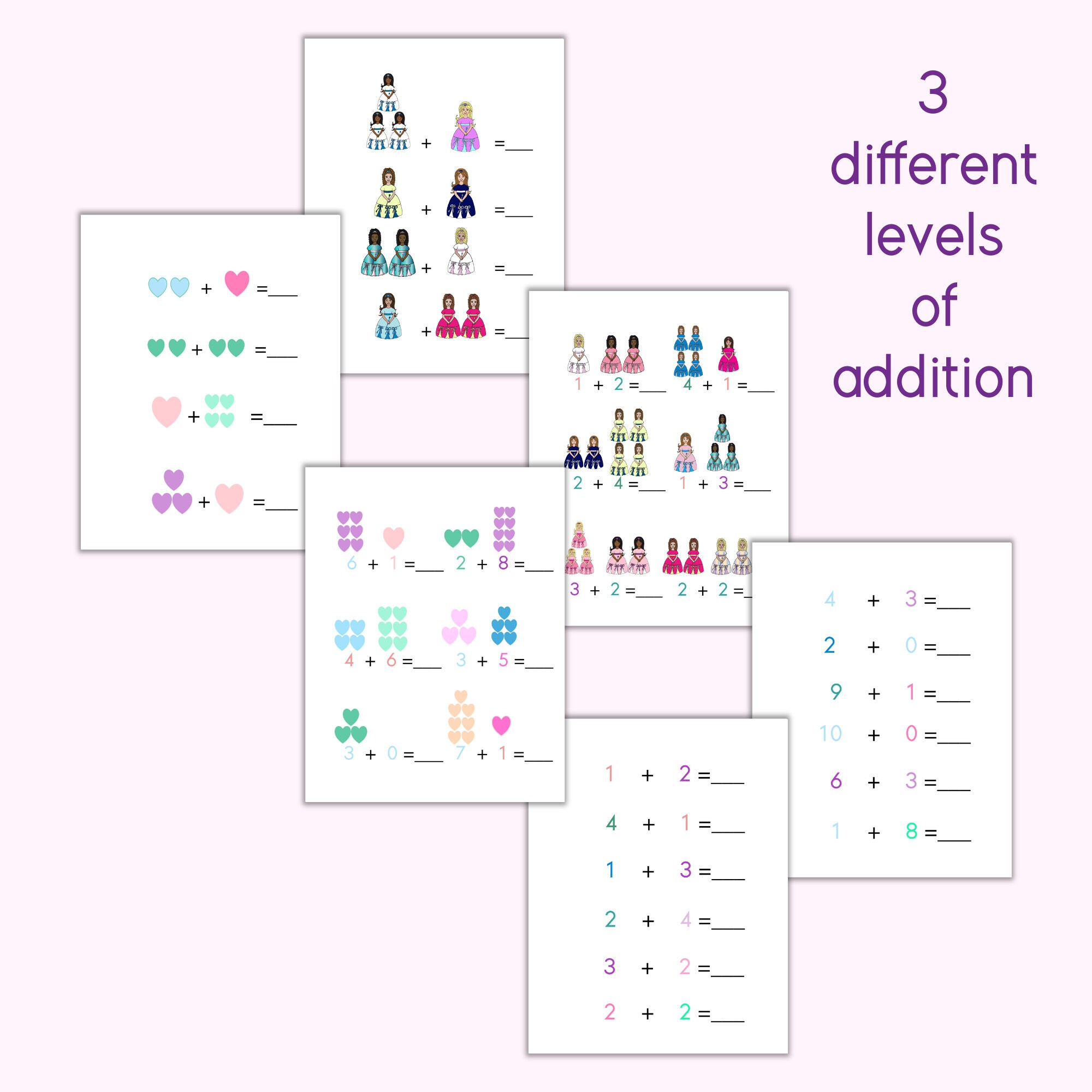 Princess Math Pack, Preschool Math Pack, Math Printables, Preschool ...