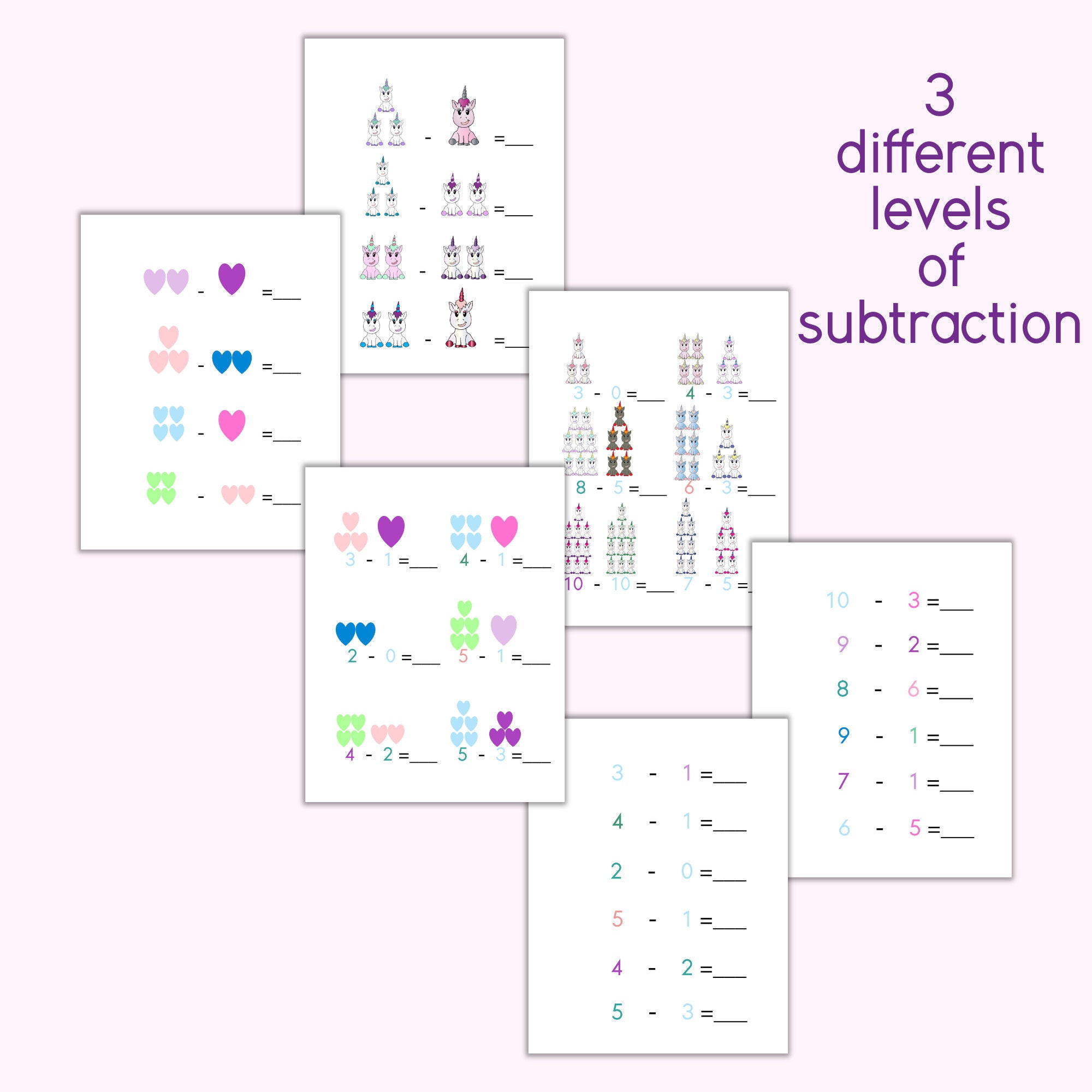 Unicorn Math Pack, Preschool Math Pack, Math Printables, Preschool Math ...