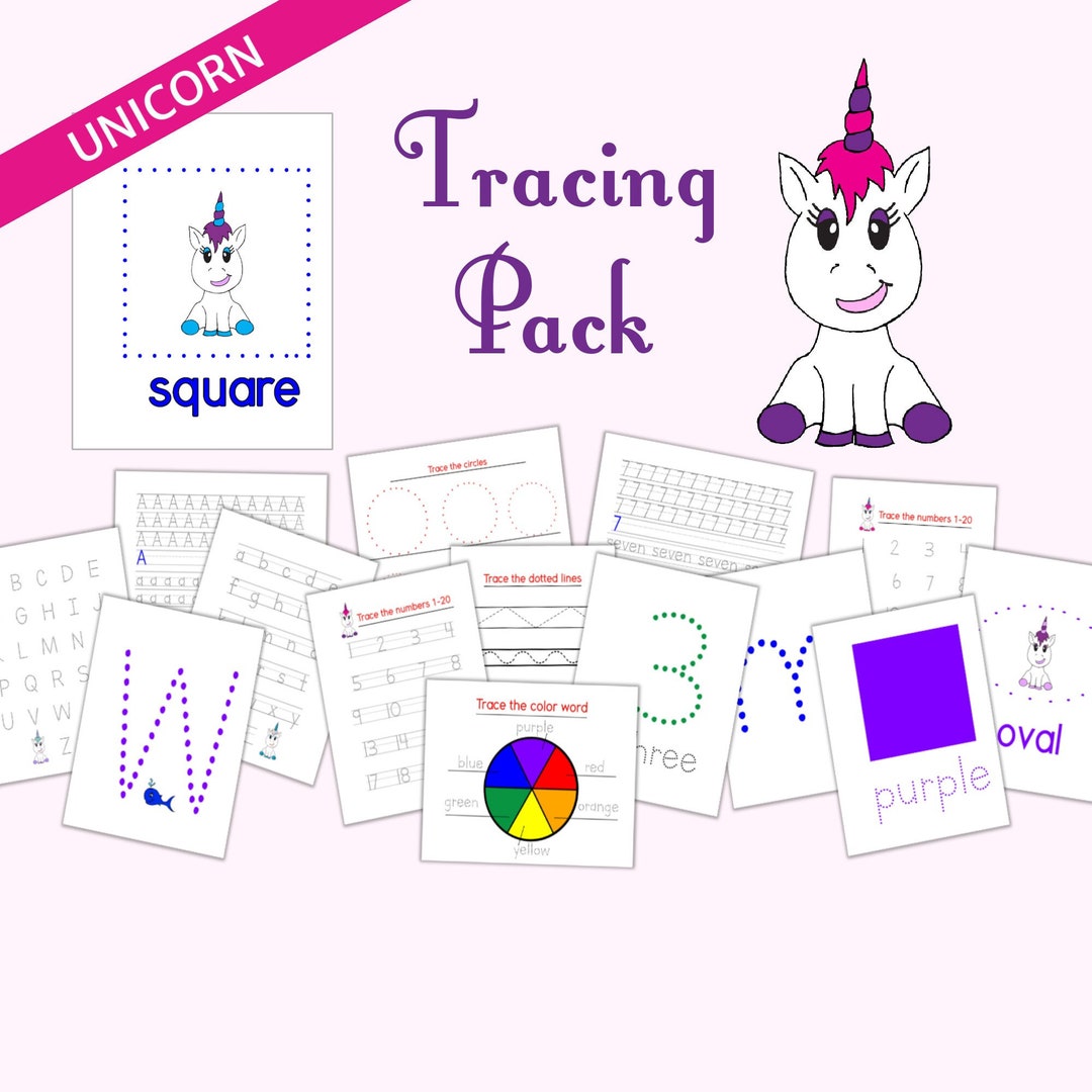 Unicorn Tracing Pack, Unicorn Preschool, Preschool Tracing, Unicorn ...