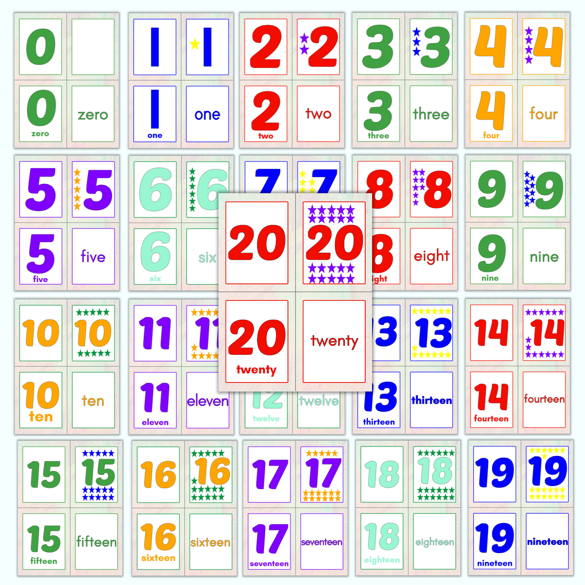 Dinosaur Number Flashcards, Dinosaur Counting Flashcards, Preschool ...