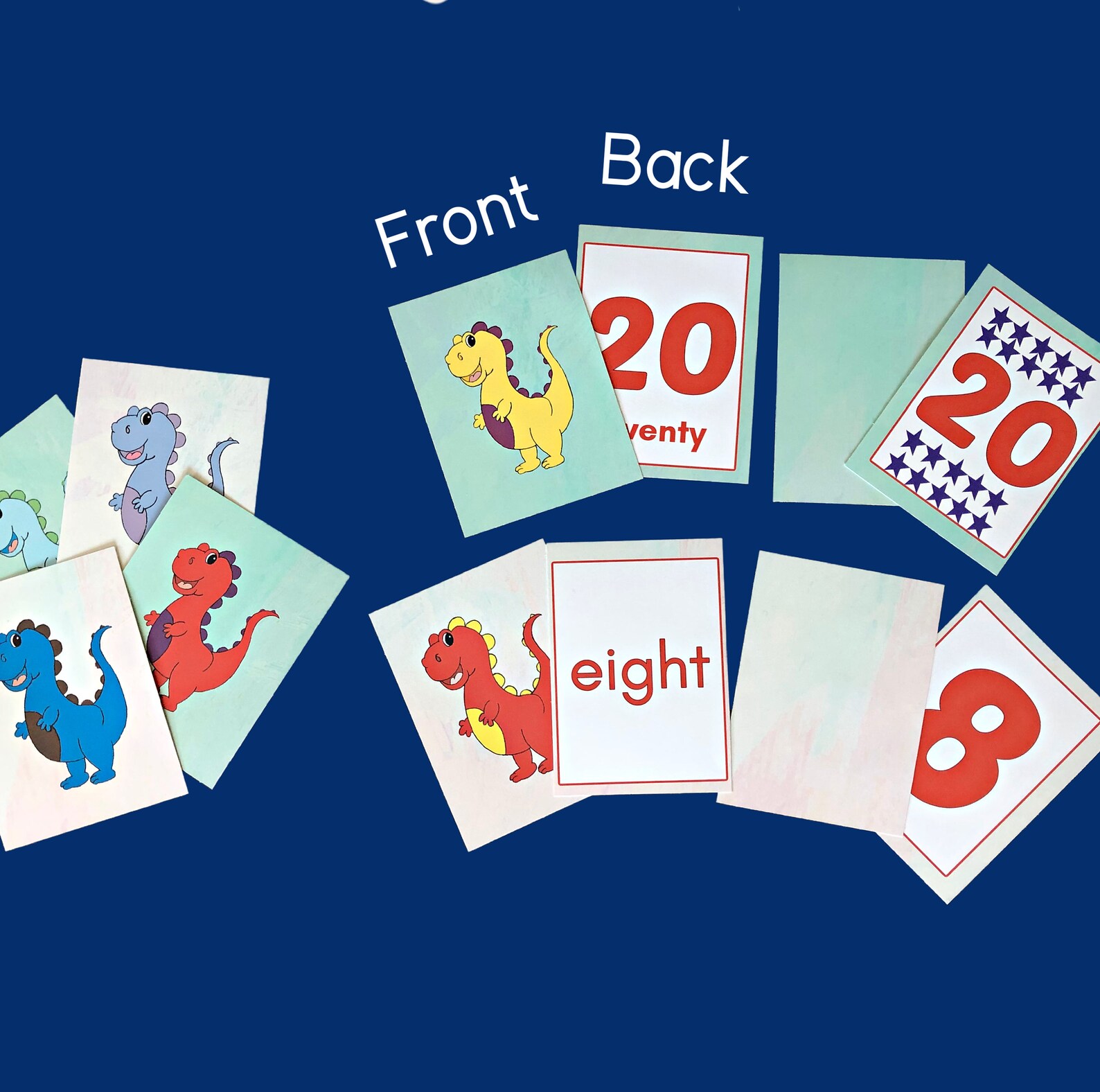 Dinosaur Number Flashcards Dinosaur Counting Flashcards - Etsy