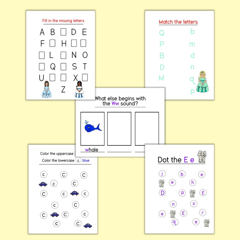 Princess Letter Learning Pack Learning Letters Princess - Etsy