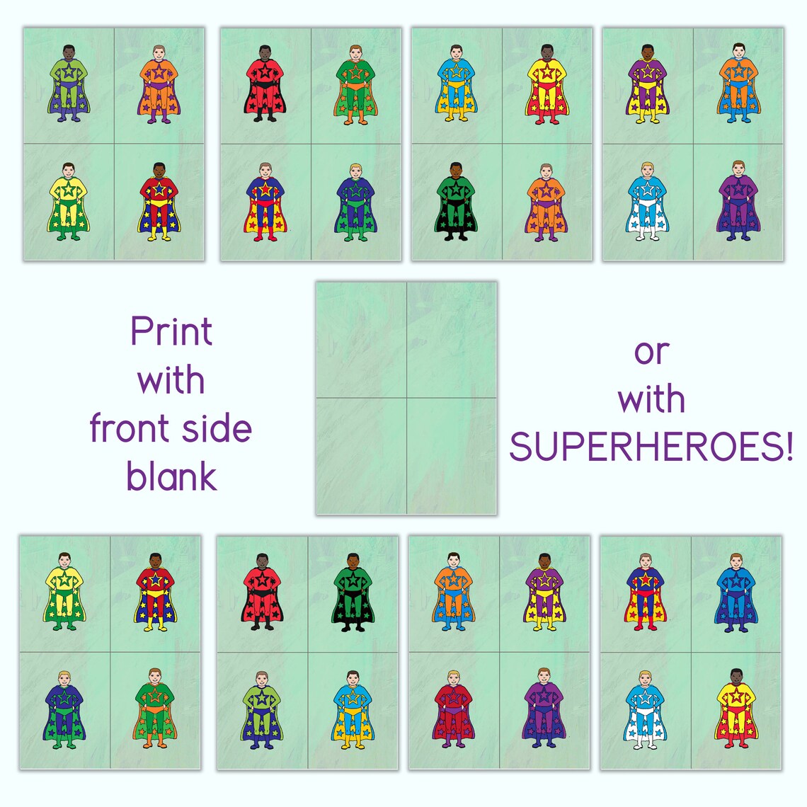 Superhero Number Flashcards Superhero Counting Flashcards - Etsy