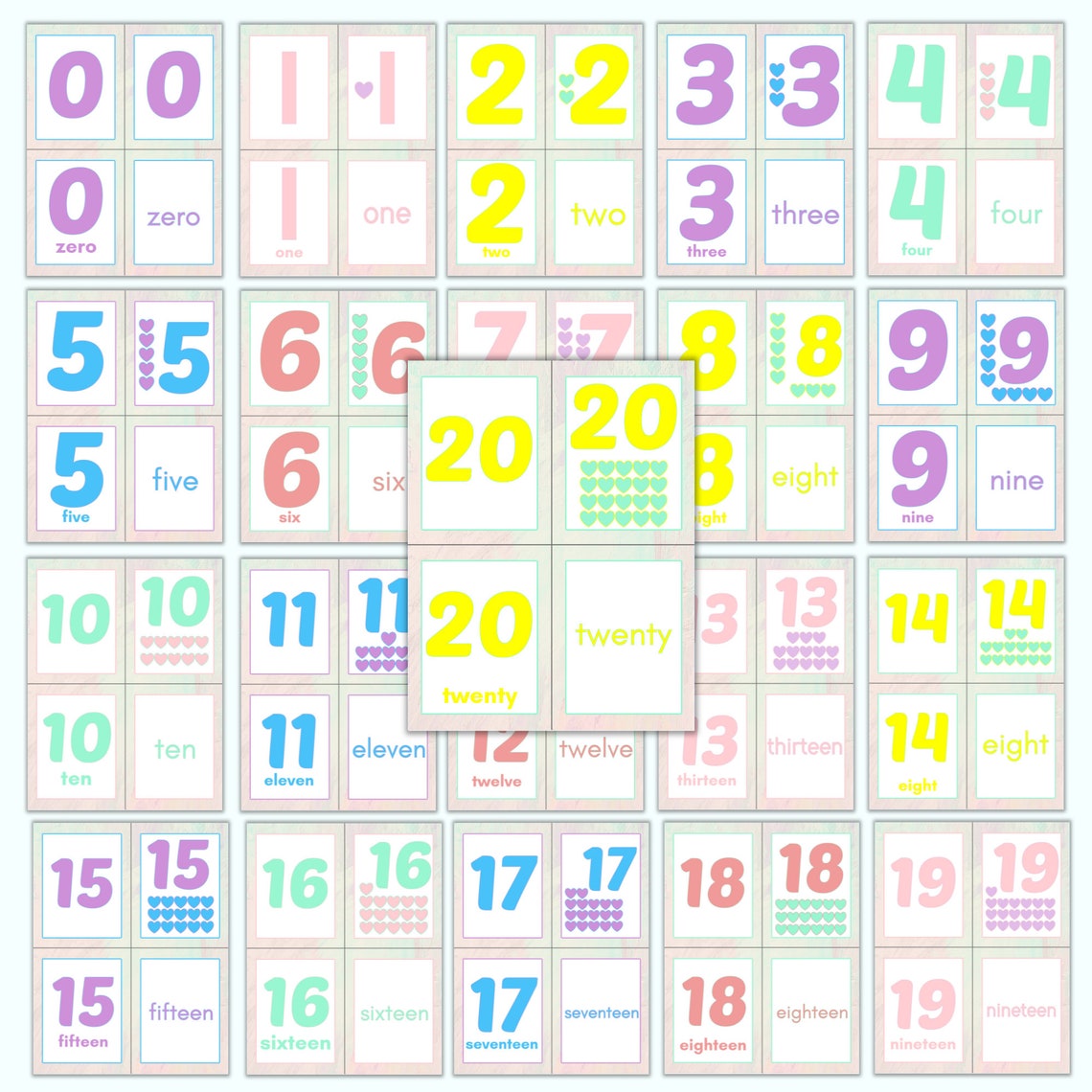 Unicorn Number Flashcards, Unicorn Counting Flashcards, Preschool ...