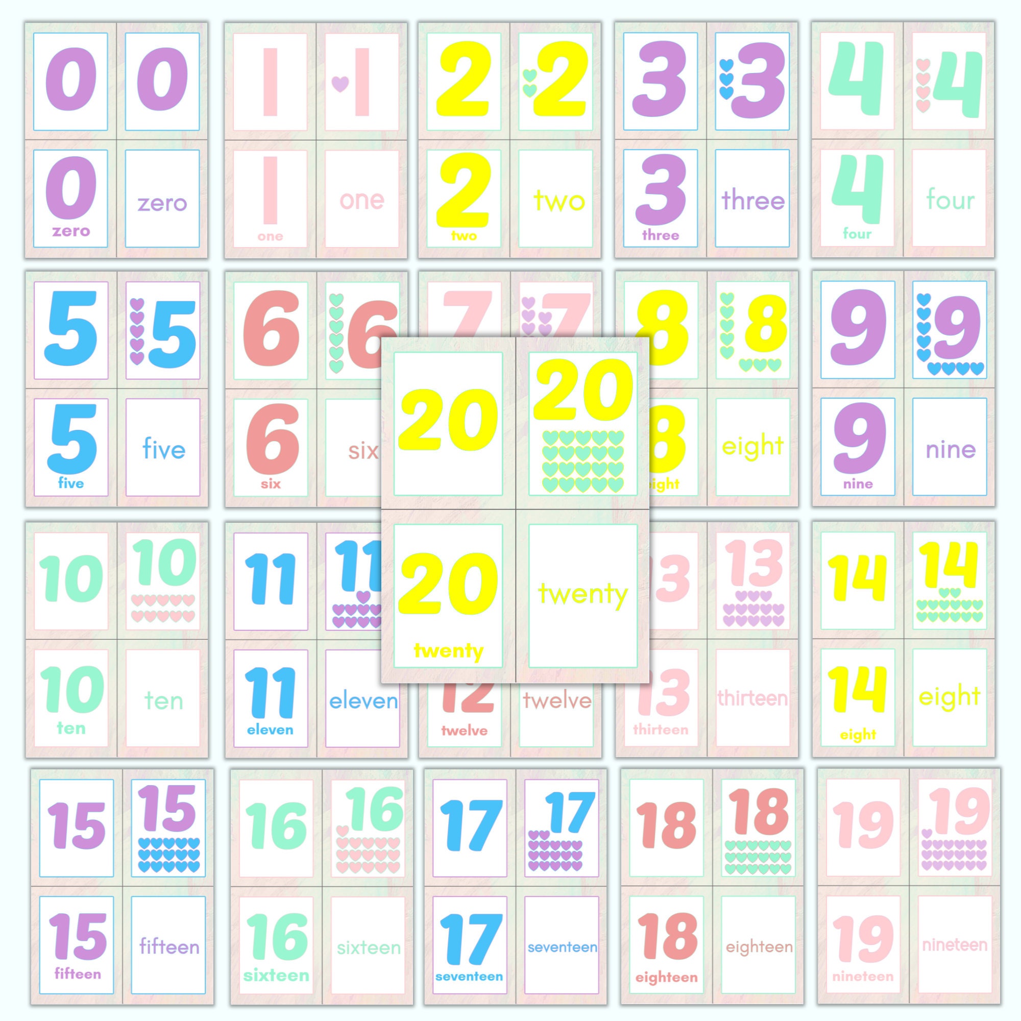 Unicorn Number Flashcards, Unicorn Counting Flashcards, Preschool ...