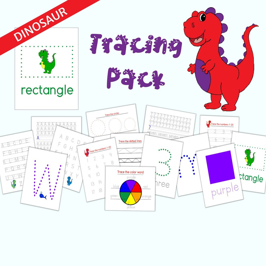 Dinosaur Tracing Pack, Dinosaur Preschool, Preschool Tracing, Dinosaur ...