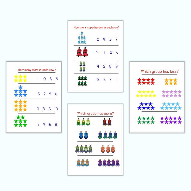 Superhero Math Pack, Preschool Math Pack, Math Printables, Preschool ...