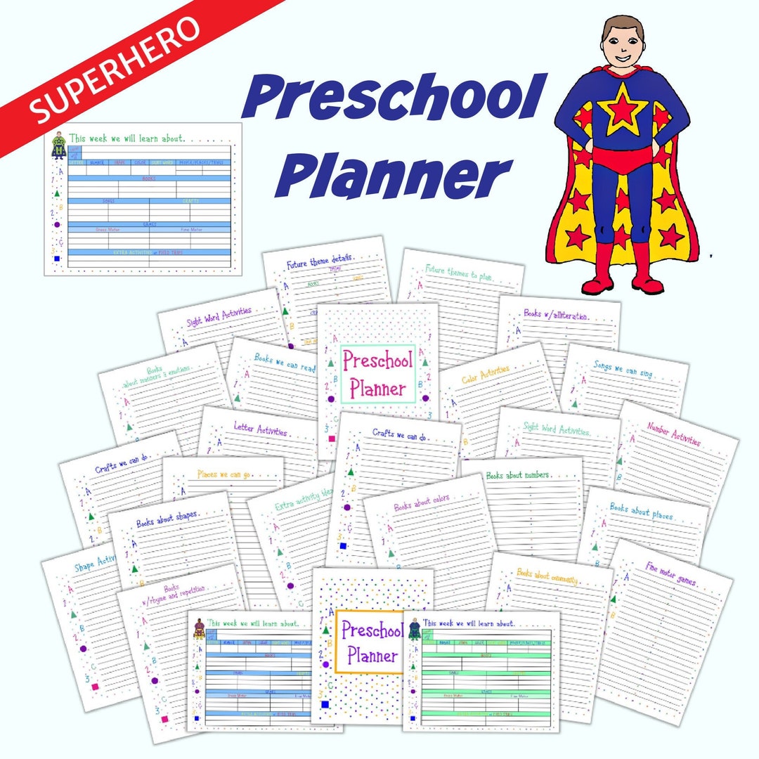 Superhero Preschool Planner, Superhero Preschool, Preschool Planner ...
