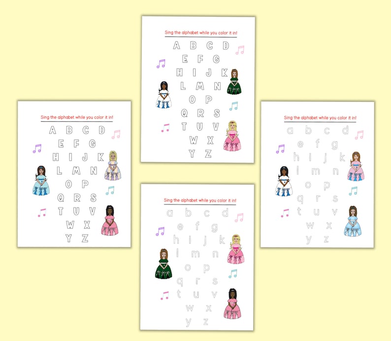 Princess Letter Learning Pack Learning Letters Princess - Etsy