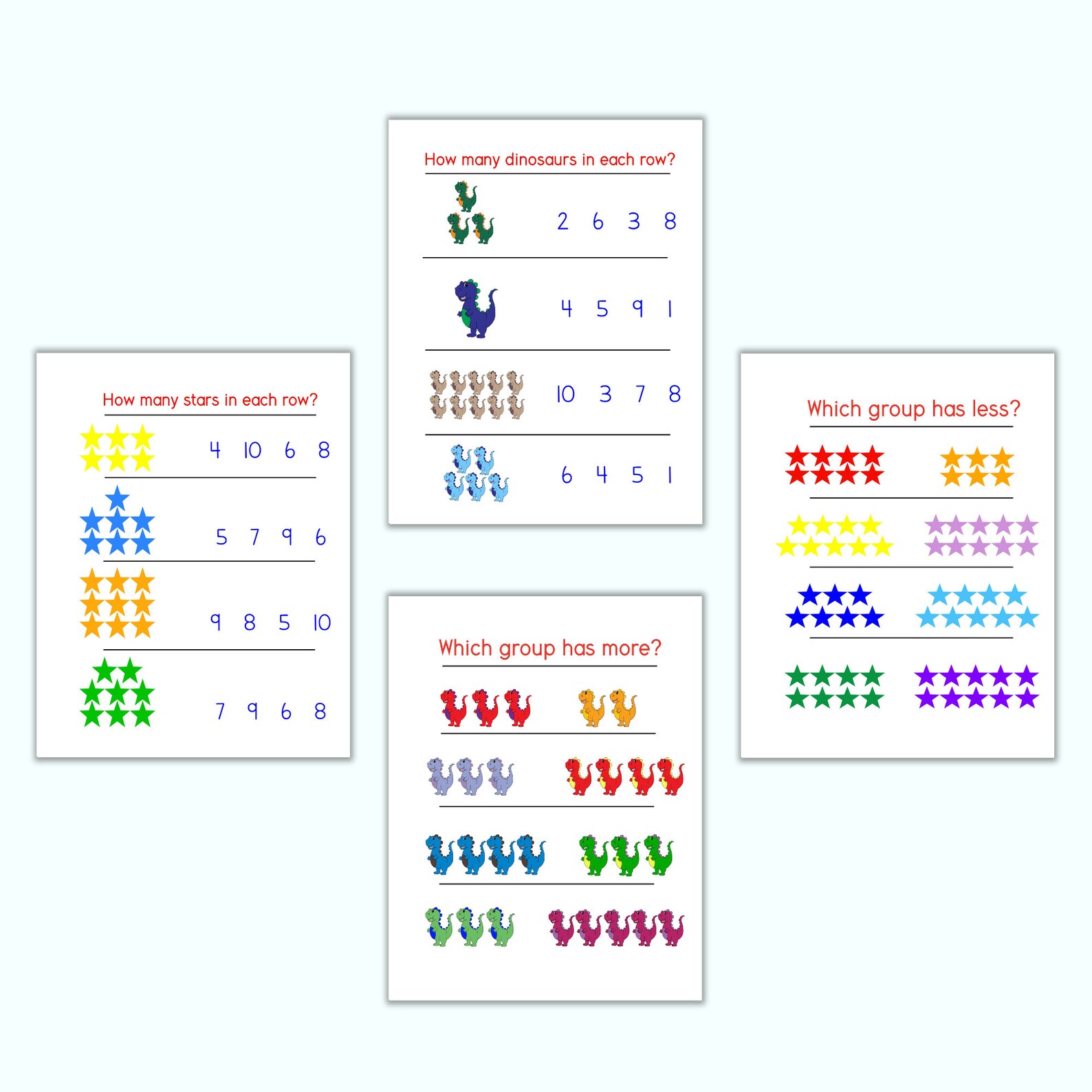 Dinosaur Math Pack, Preschool Math Pack, Math Printables, Preschool ...