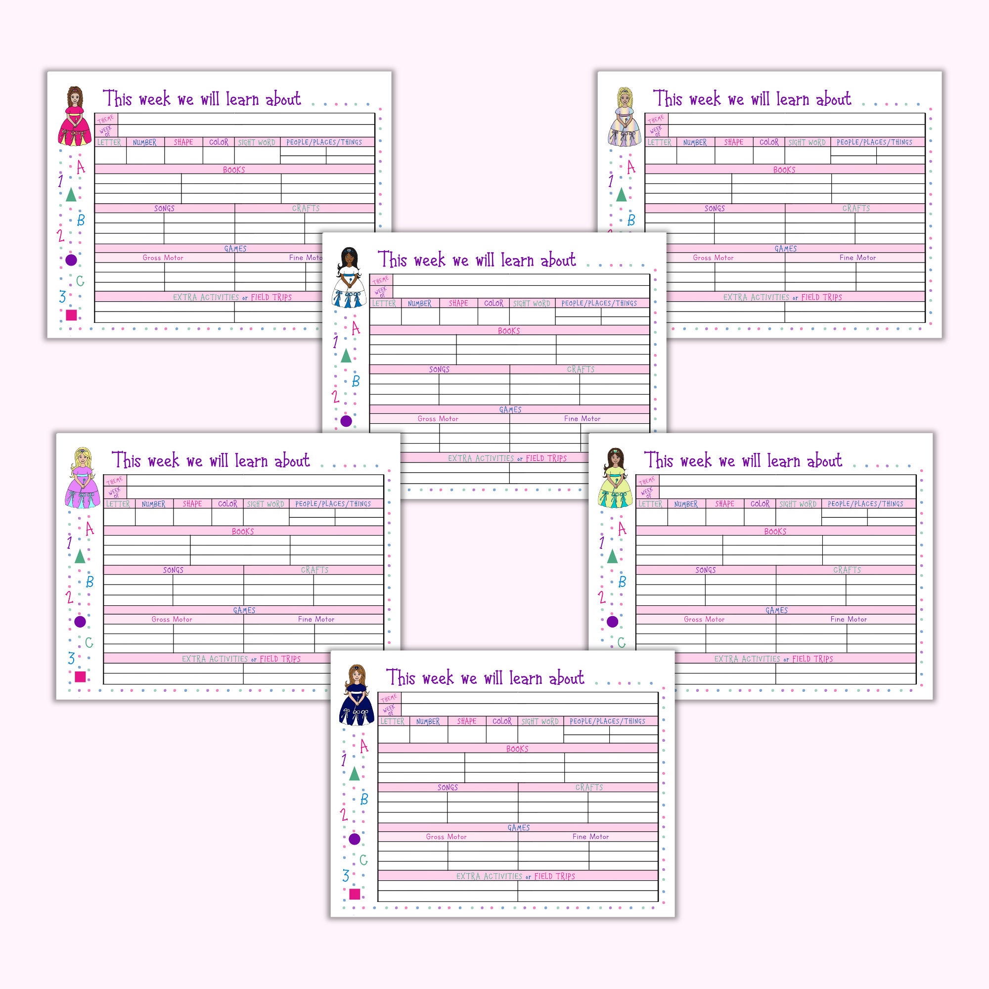 Princess Preschool Planner, Princess Preschool, Preschool Planner ...