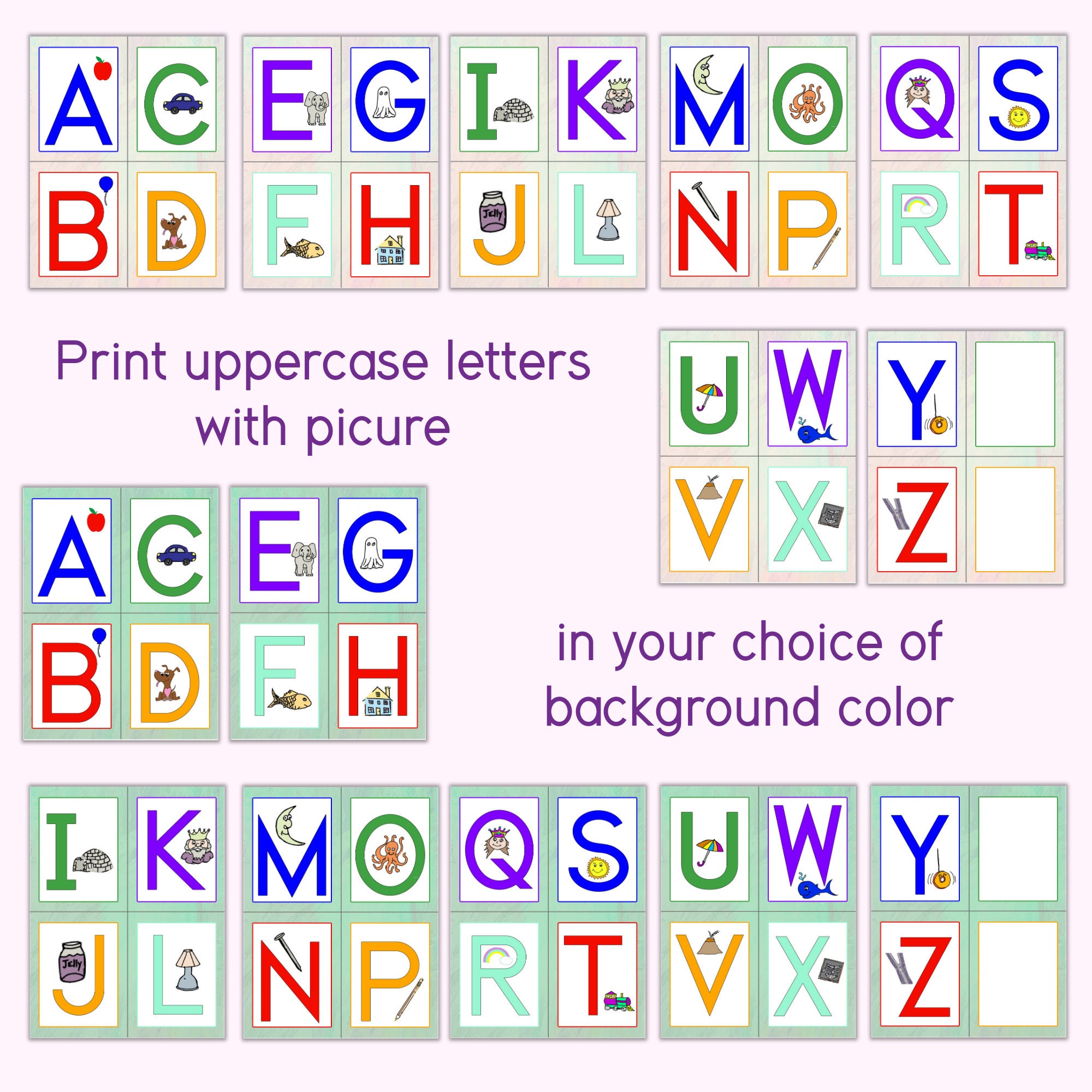 Unicorn Letter Flashcards, Unicorn Alphabet Flashcards, Preschool ...