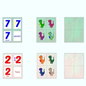 Dinosaur Number Flashcards, Dinosaur Counting Flashcards, Preschool ...