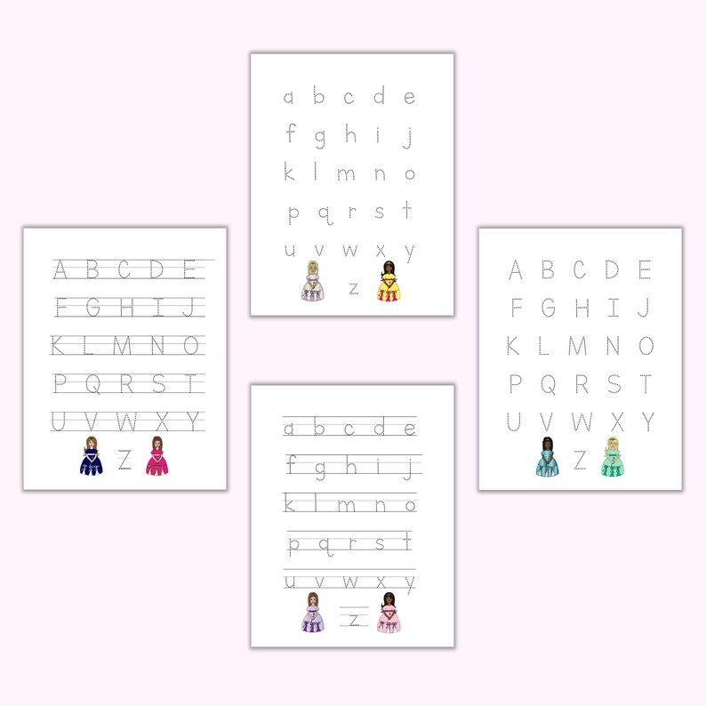 Princess Letter Learning Pack, Learning Letters, Princess Alphabet ...