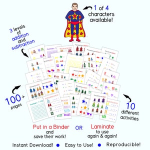 Superhero Math Pack, Preschool Math Pack, Math Printables, Preschool ...