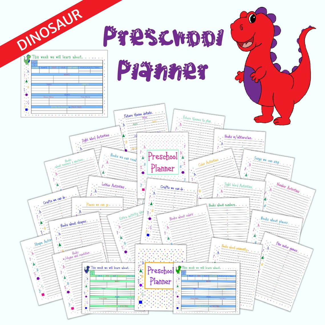 Dinosaur Preschool Planner, Dinosaur Preschool, Preschool Planner ...