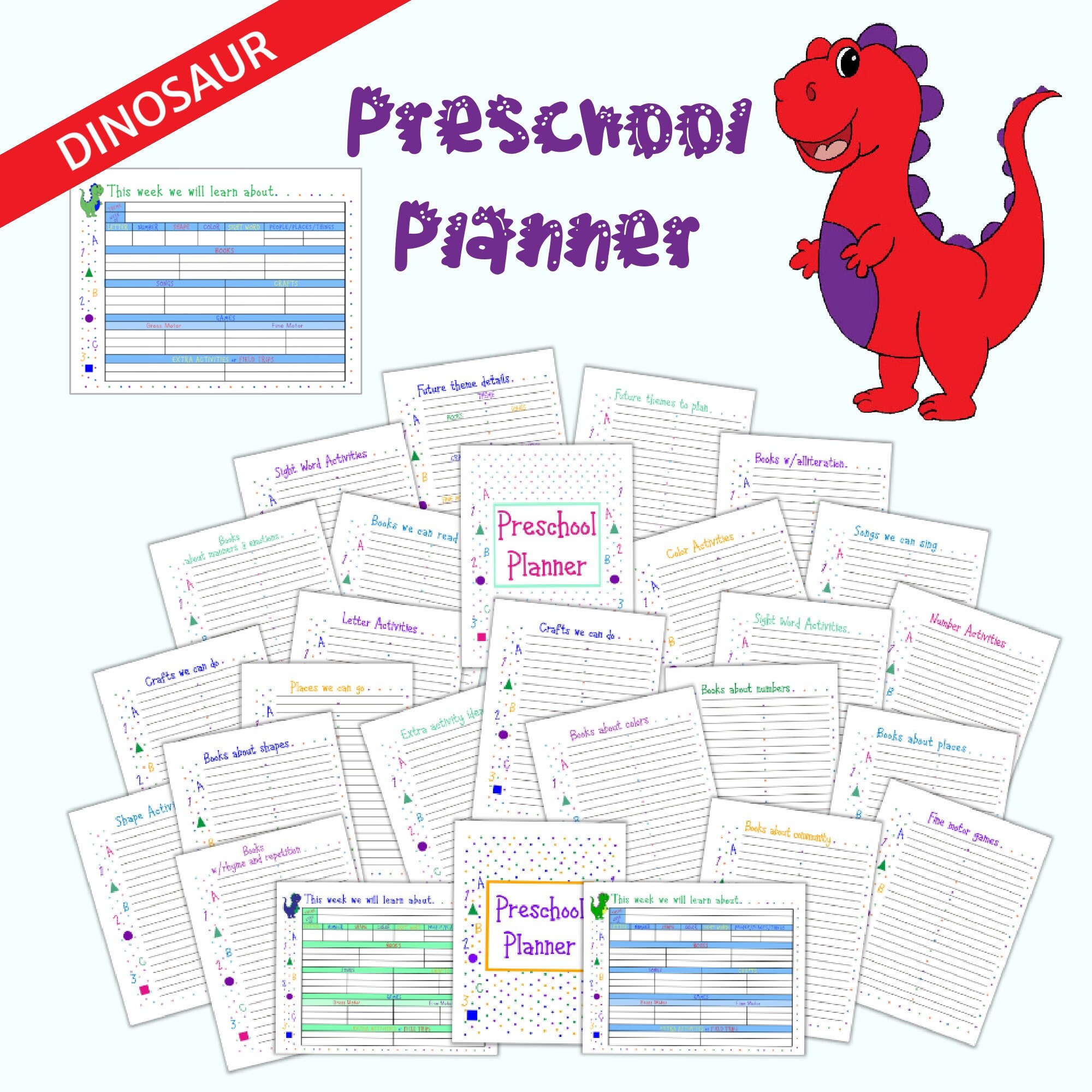 Dinosaur Preschool Planner, Dinosaur Preschool, Preschool Planner ...