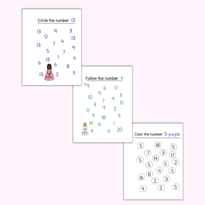 Princess Number Learning Pack, Learning Numbers, Princess Counting ...