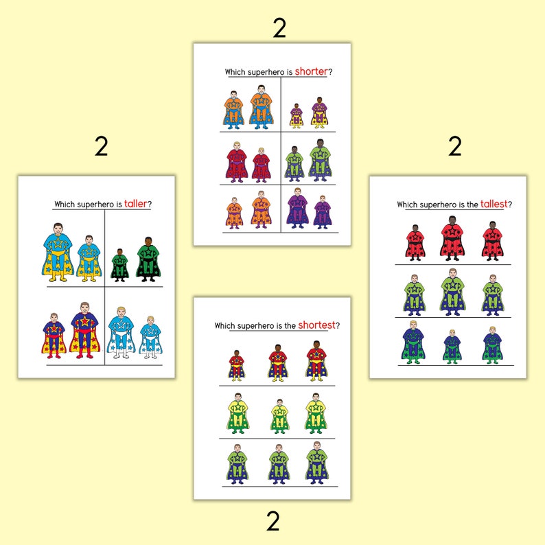 Superhero Math Pack Preschool Math Pack Math Printables - Etsy