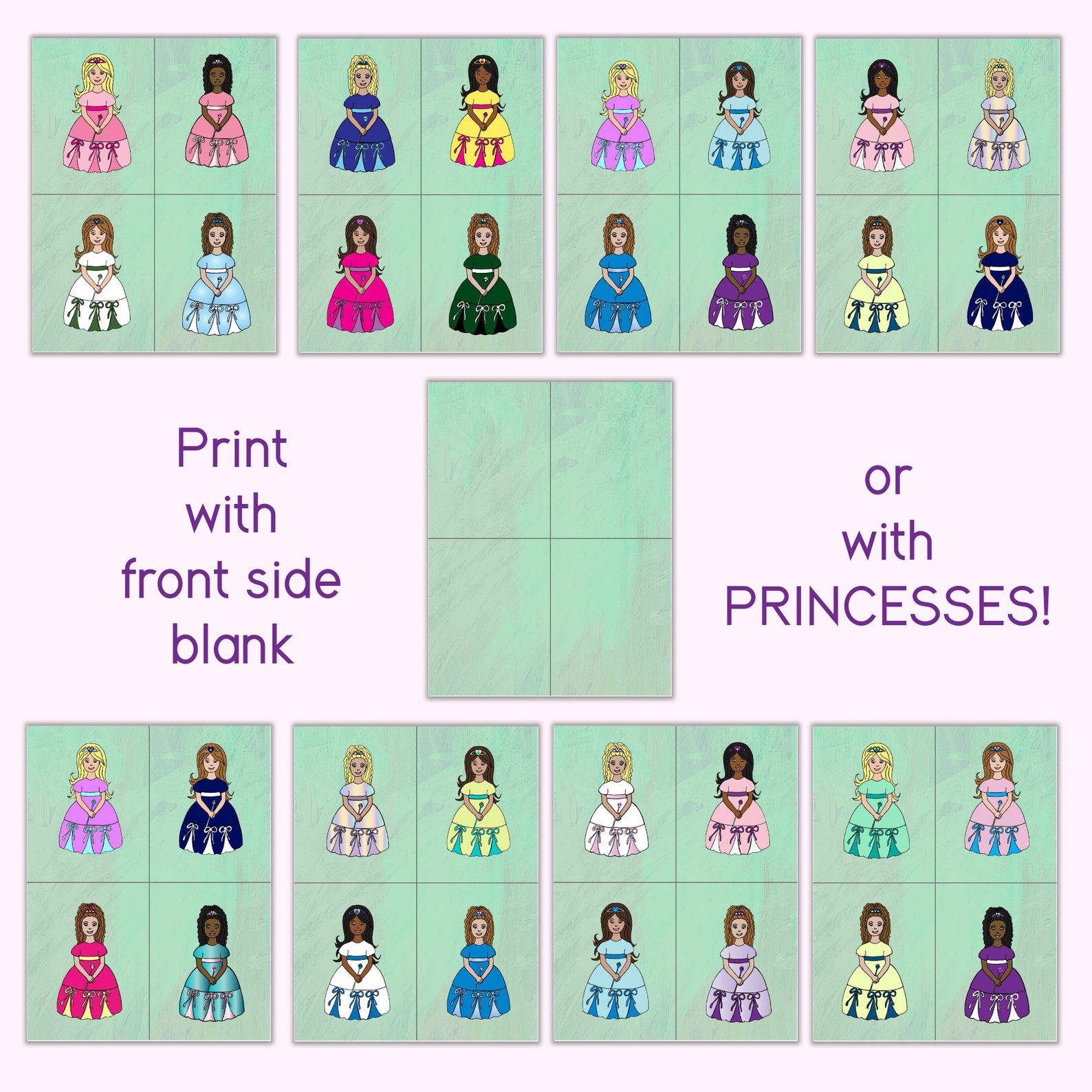Princess Number Flashcards, Princess Counting Flashcards, Preschool ...