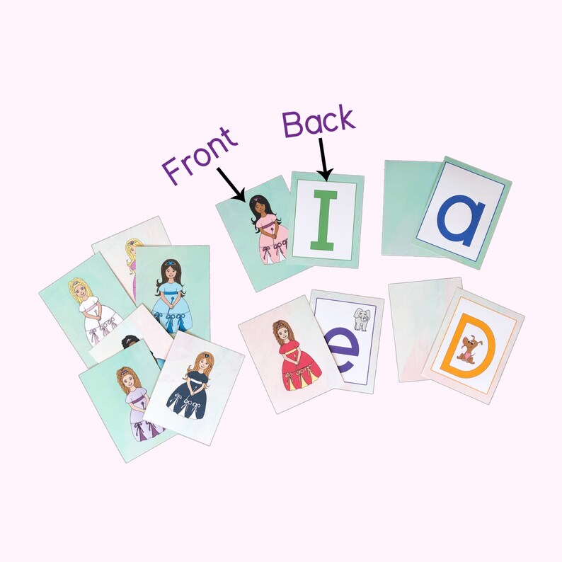 Princess Letter Flashcards Princess Alphabet Flashcards - Etsy
