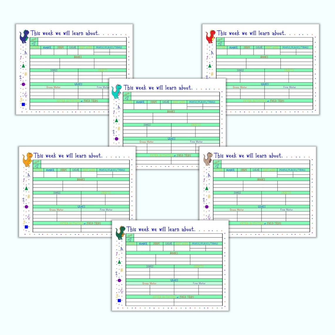Dinosaur Preschool Planner, Dinosaur Preschool, Preschool Planner ...