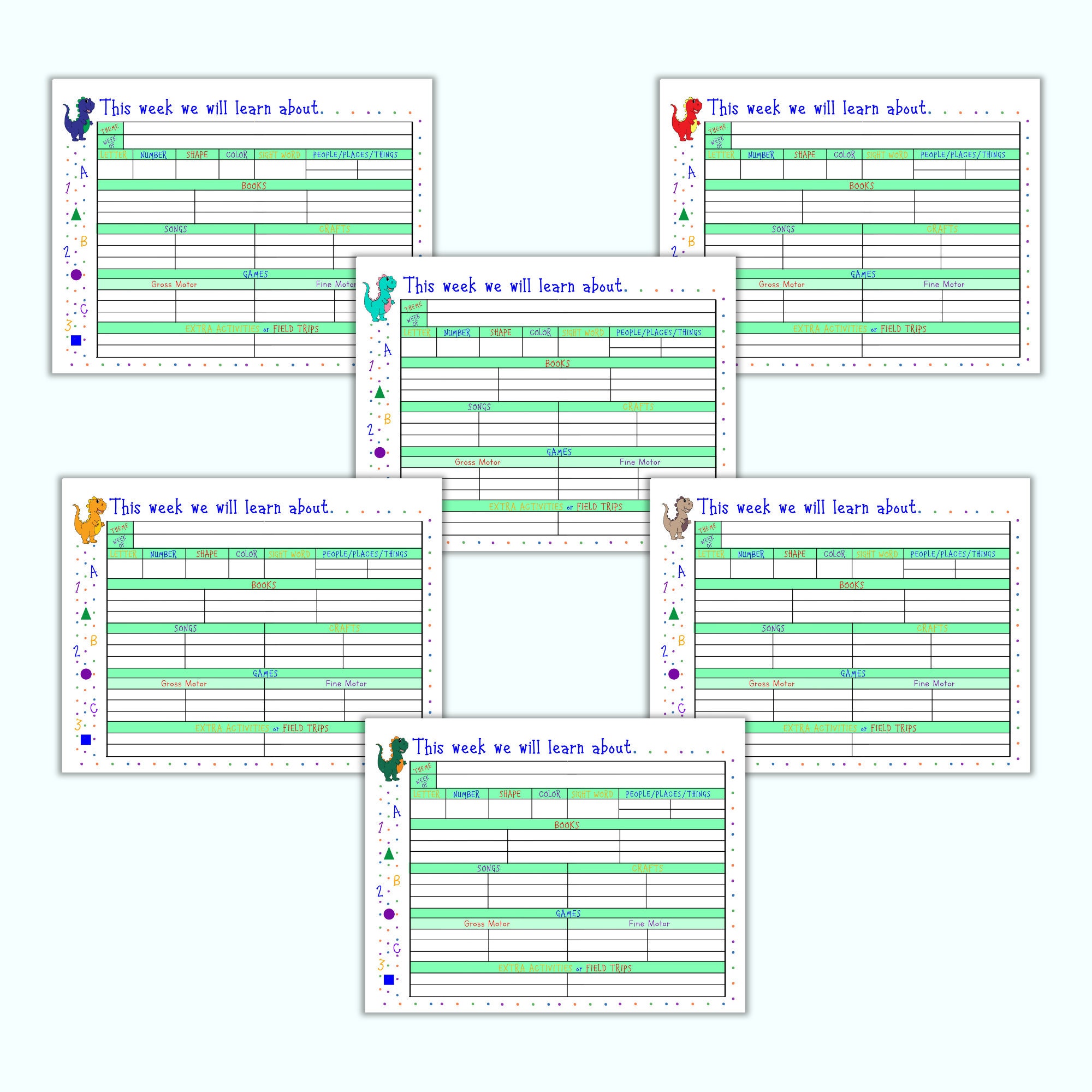 Dinosaur Preschool Planner, Dinosaur Preschool, Preschool Planner ...