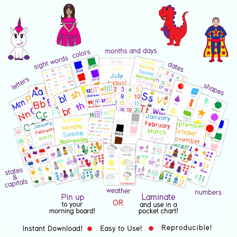 Morning Board Printables, Morning Board for Kids, Circle Time Board ...