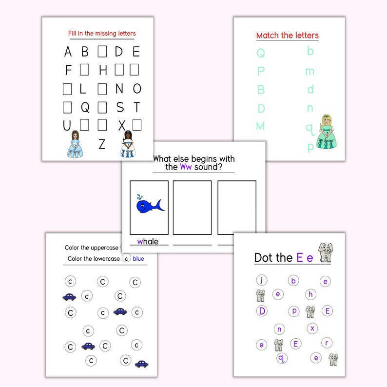Princess Letter Learning Pack, Learning Letters, Princess Alphabet ...