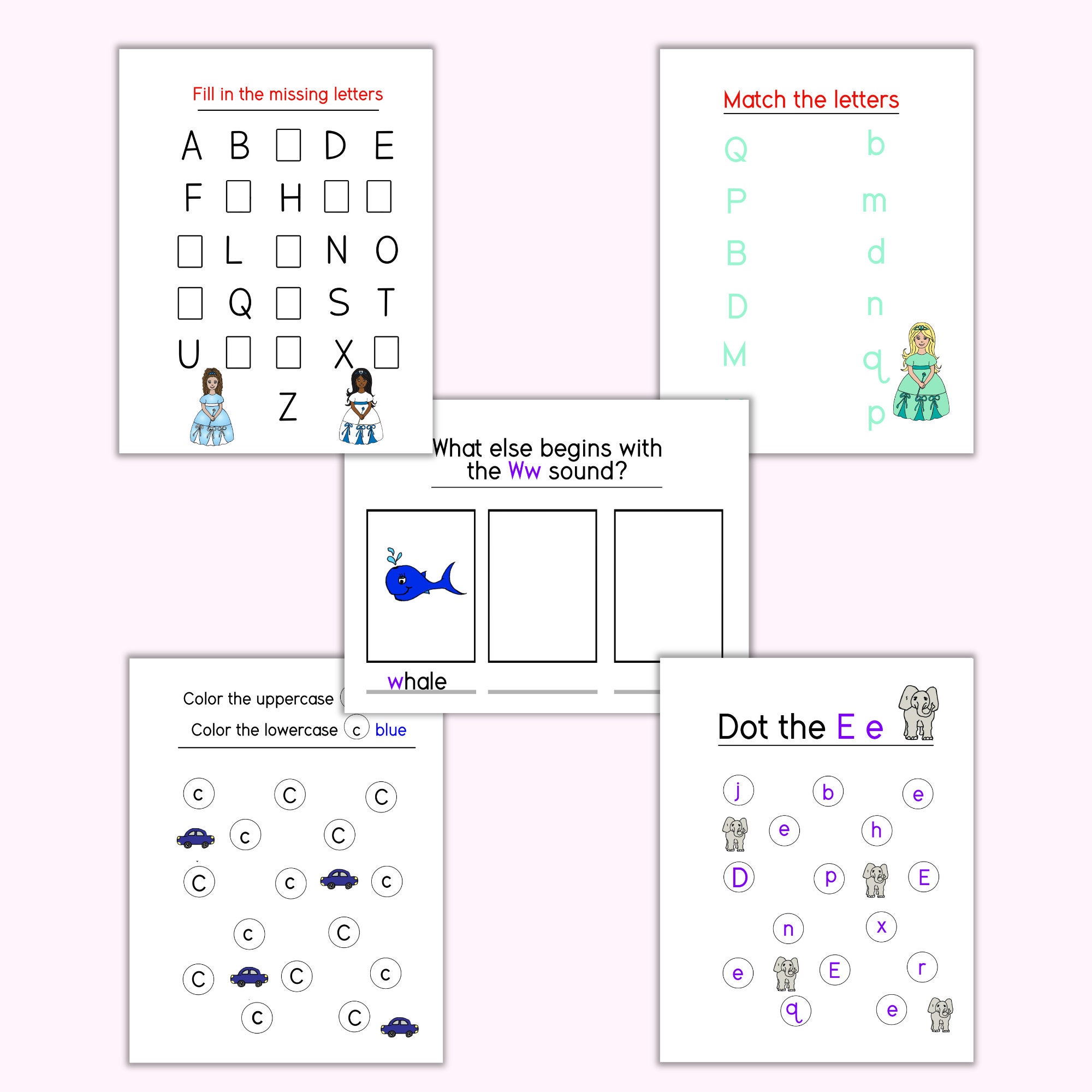 Princess Letter Learning Pack, Learning Letters, Princess Alphabet ...