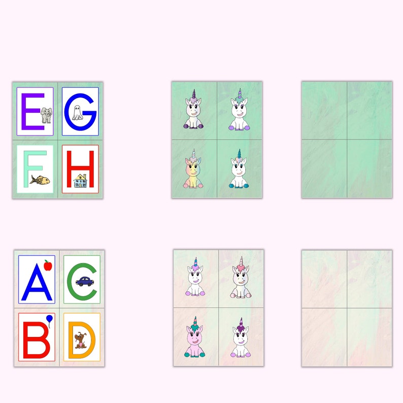 Unicorn Letter Flashcards, Unicorn Alphabet Flashcards, Preschool ...