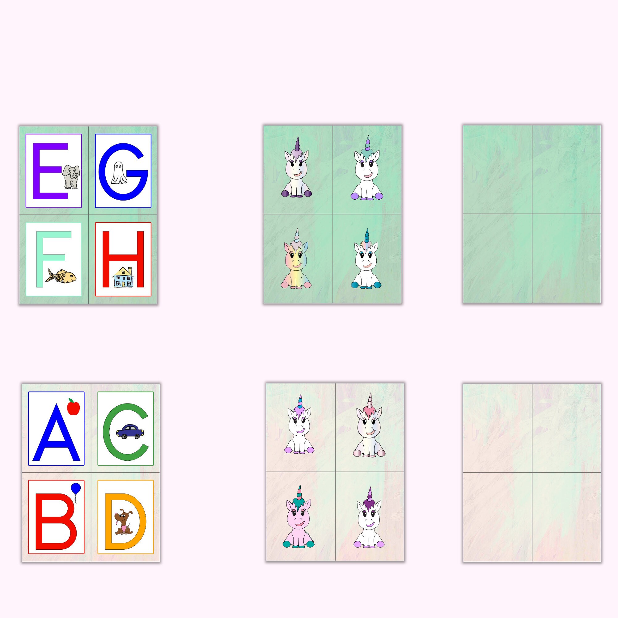 Unicorn Letter Flashcards, Unicorn Alphabet Flashcards, Preschool ...