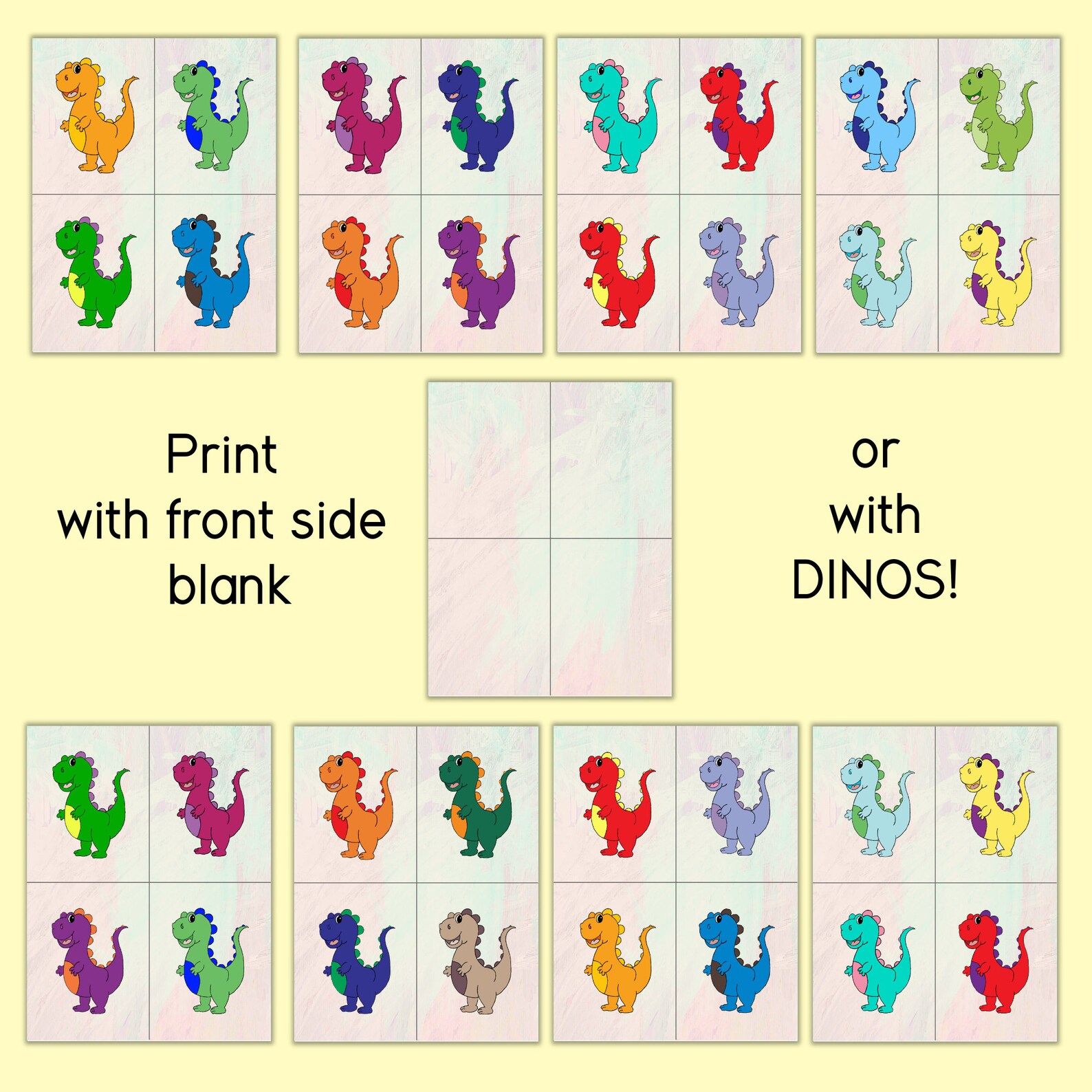 Dinosaur Number Flashcards Dinosaur Counting Flashcards - Etsy