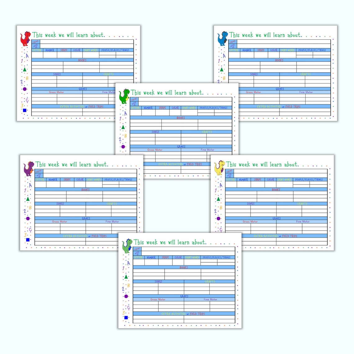 Dinosaur Preschool Planner, Dinosaur Preschool, Preschool Planner ...