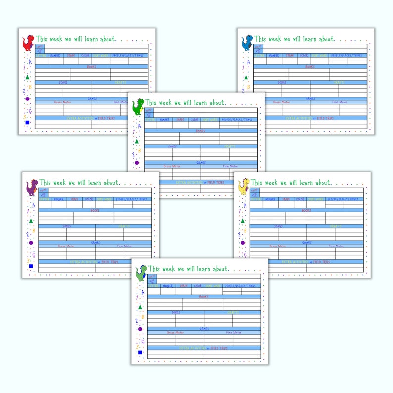Dinosaur Preschool Planner, Dinosaur Preschool, Preschool Planner ...
