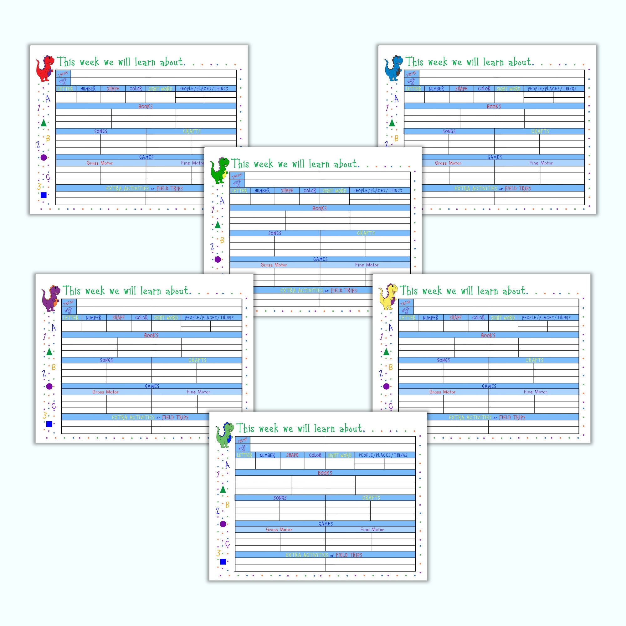 Dinosaur Preschool Planner, Dinosaur Preschool, Preschool Planner ...