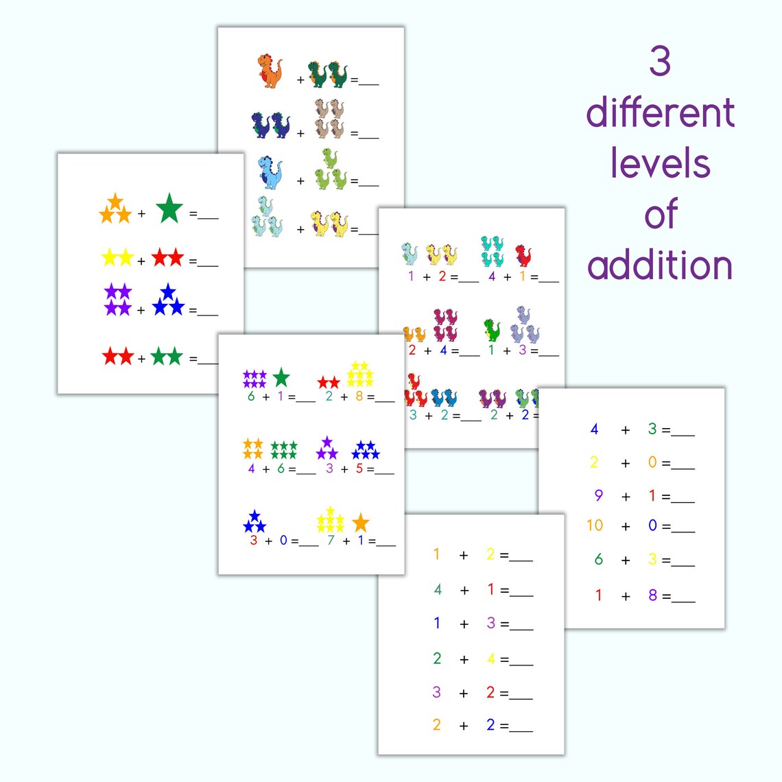 Dinosaur Math Pack, Preschool Math Pack, Math Printables, Preschool ...